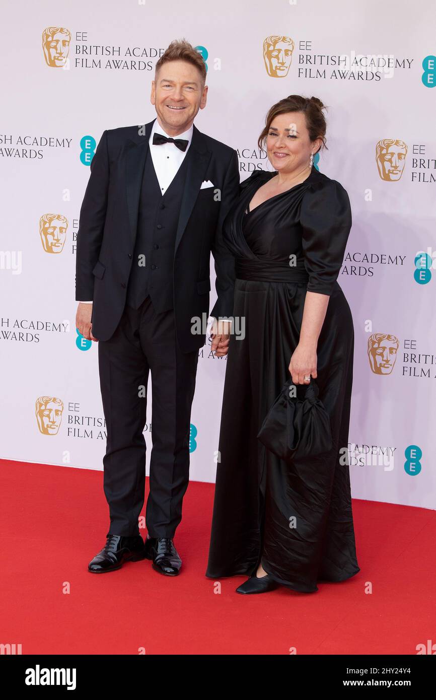 London, UK. Kenneth Branagh and wife Lindsay Brunnock at the EE BAFTA ...