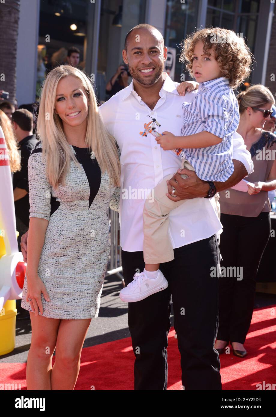 Kendra Wilkinson, Hank Baskett & Hank askett IV attending the "Planes ...