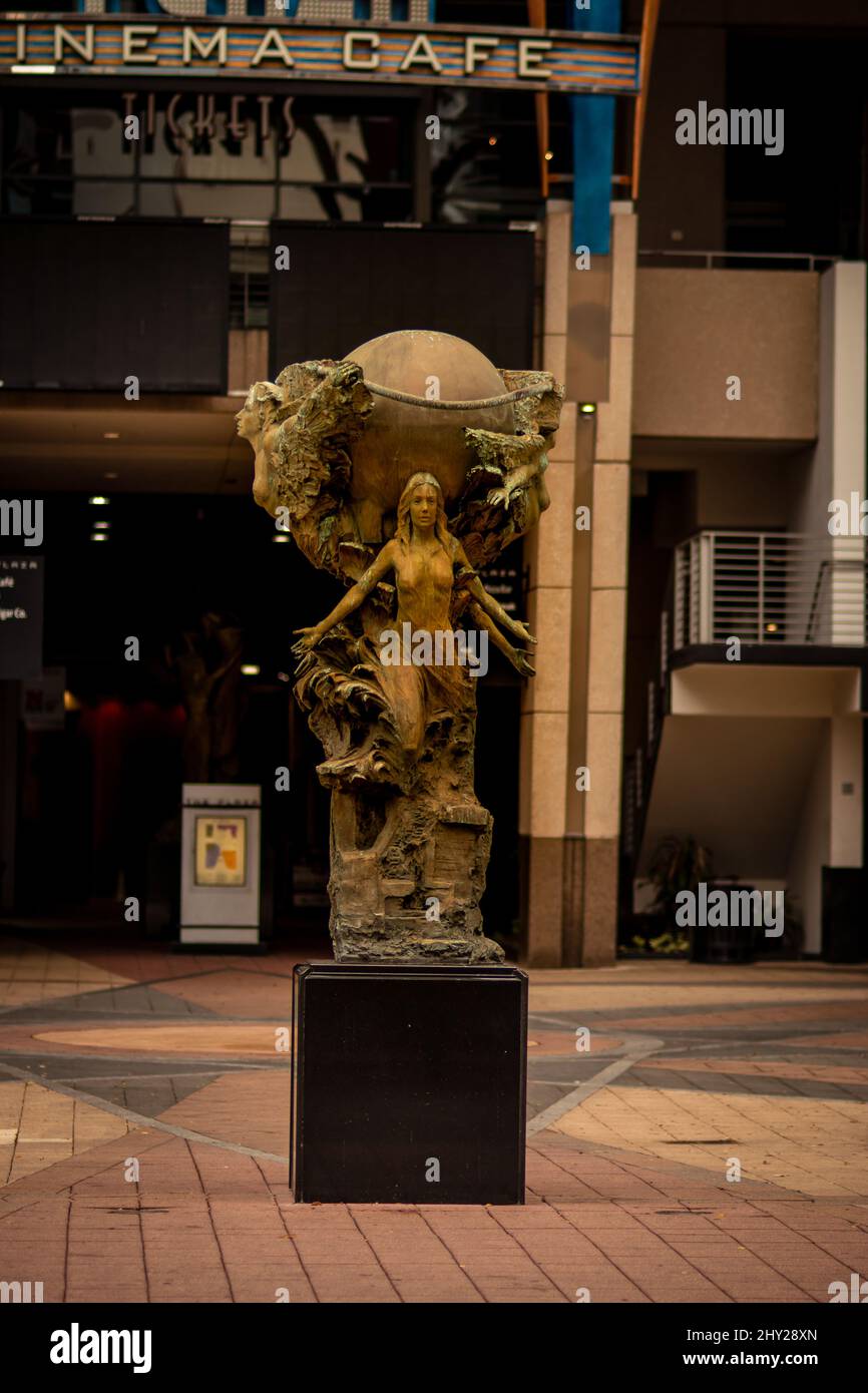 Closeup of a Statue in front of a mall in Downtown Orlando Stock Photo ...
