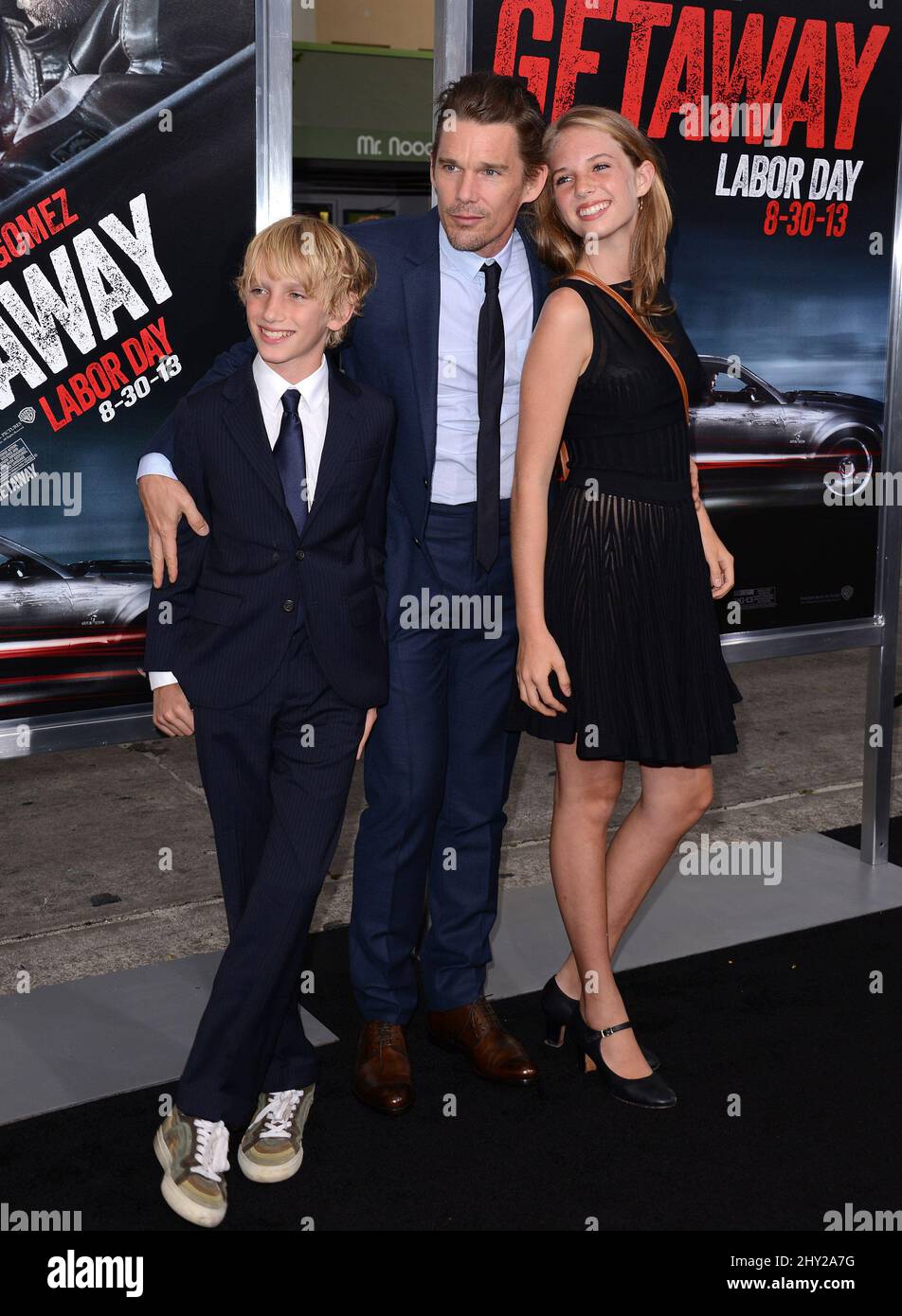 Ethan Hawke, Maya Hawke, Levon Hawke attending the 'Getaway' Premiere ...