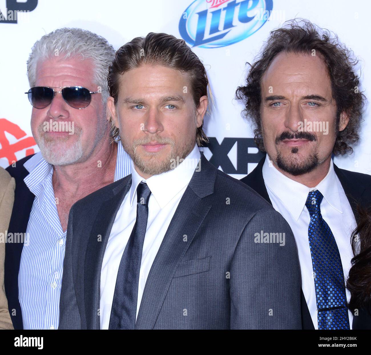 Ron Perlman, Charlie Hunnam, Kim Coates attends the "Sons Of Anarchy ...