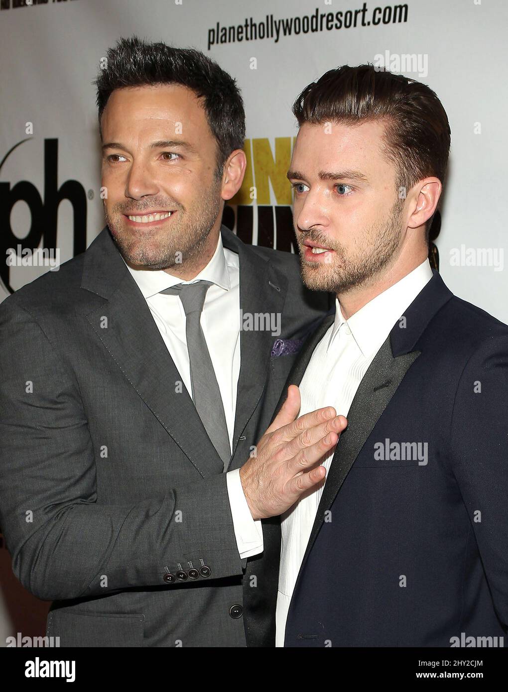 Ben Affleck, Justin Timberlake attending the 'Runner Runner' premiere ...