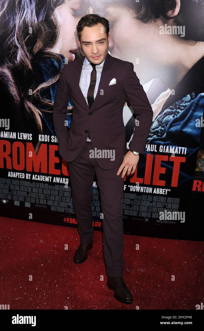 Ed Westwick attending the "Romeo & Juliet" World Premiere held at the ...