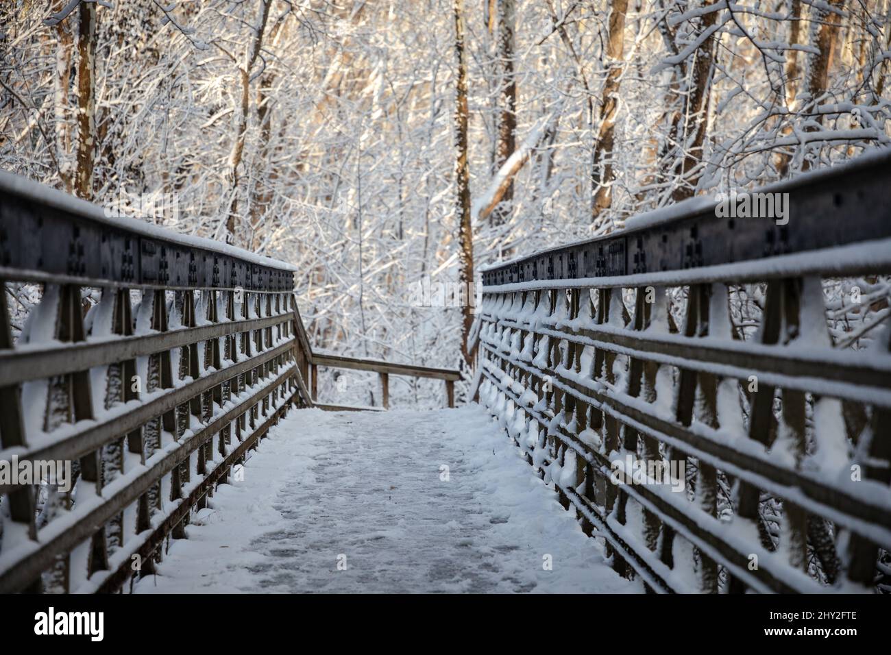 Snowy river bridge in hi-res stock photography and images - Alamy