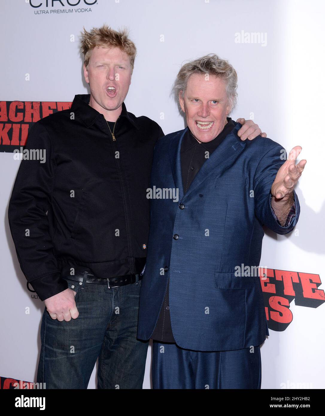 Jake Busey and Gary Busey attending the 'Machete Kills' Los Angeles ...