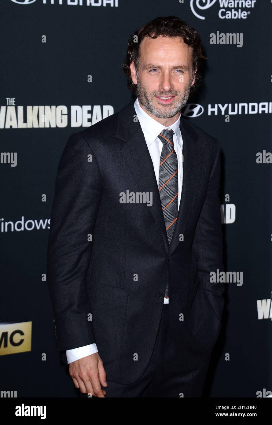 Andrew Lincoln attending the season four premiere of "The Walking Dead ...