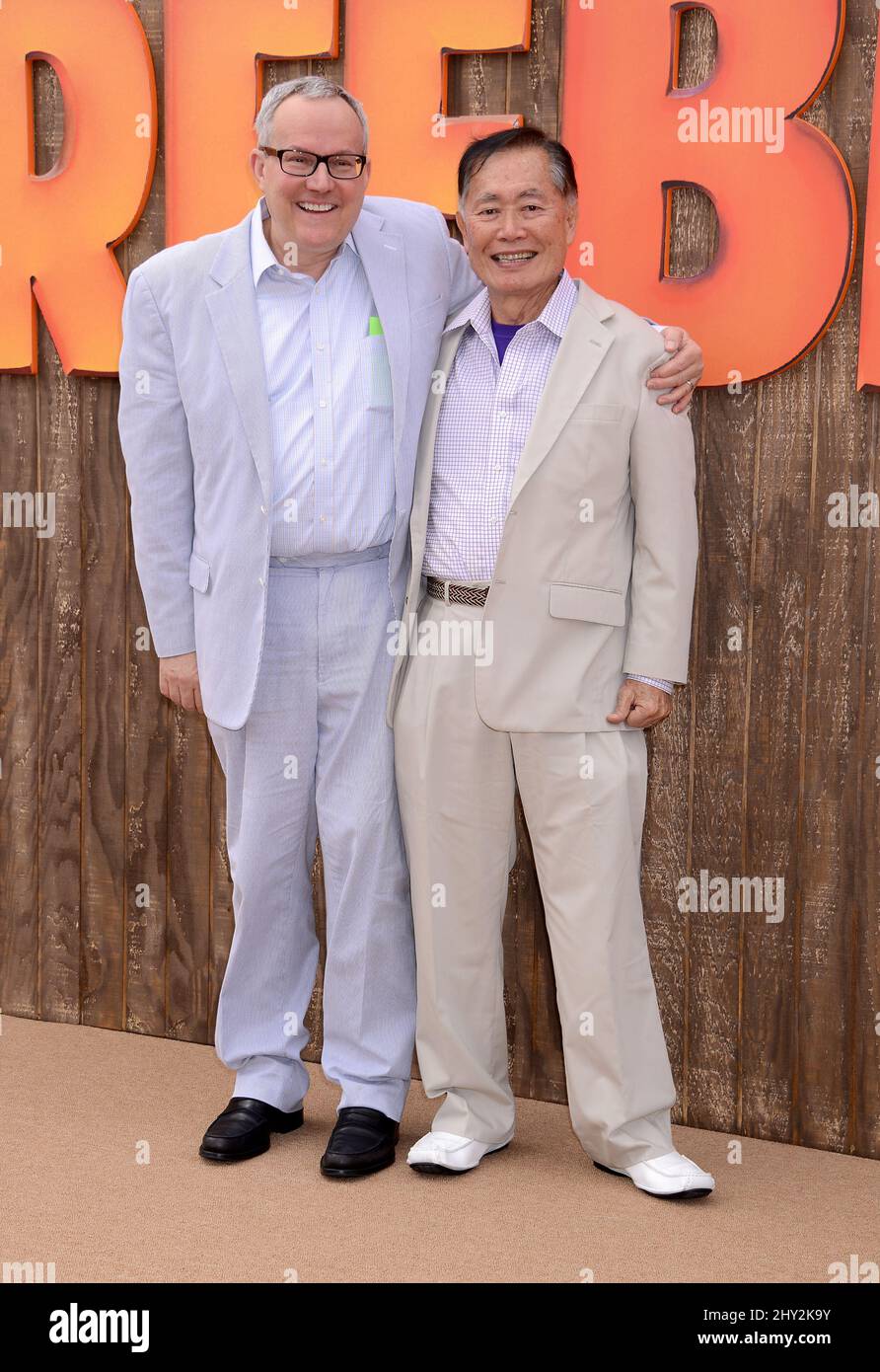 George Takei and Brad Altman attending the "Free Birds" world premiere ...