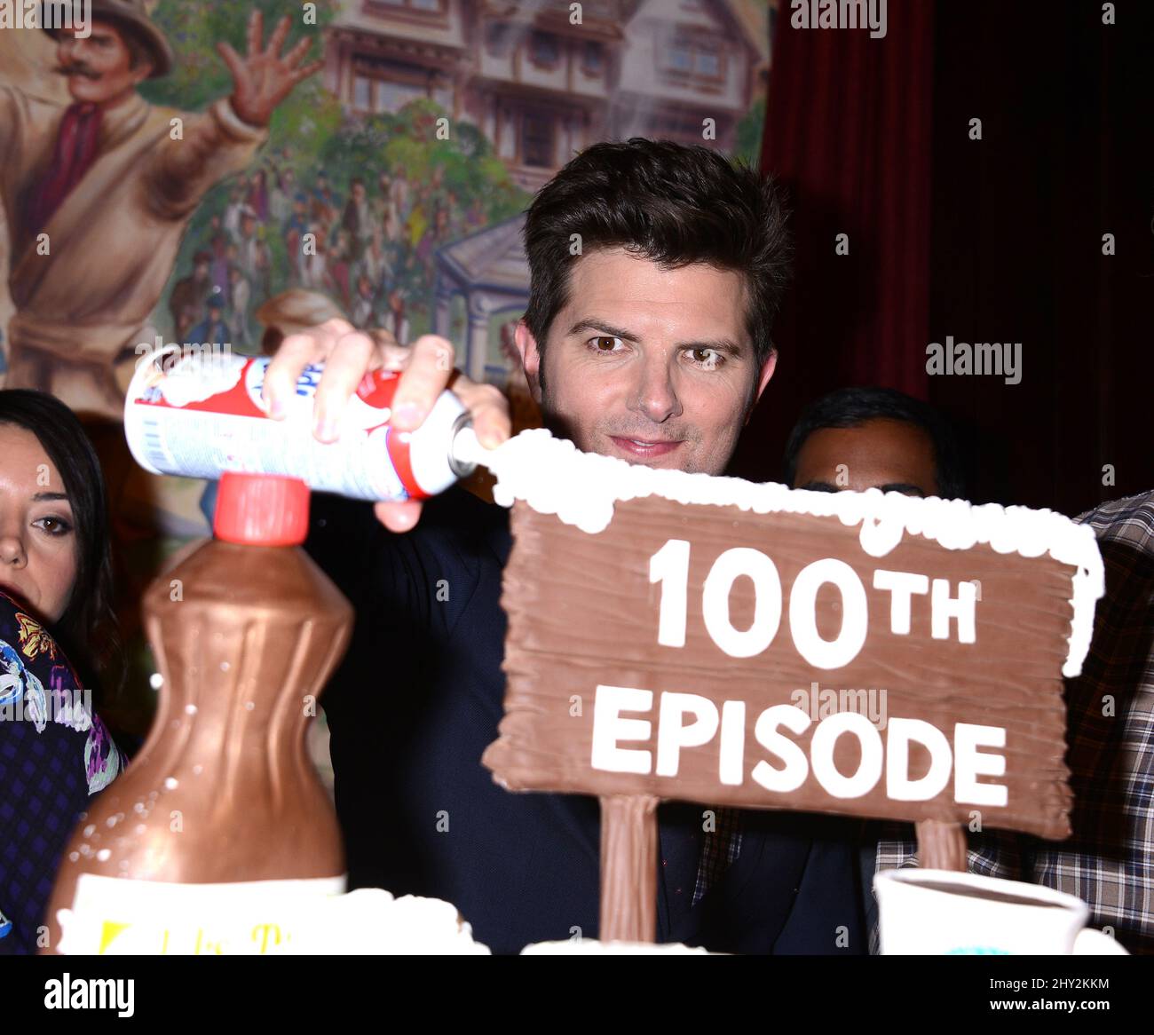 Adam Scott at the Parks and Recreation 100th episode celebration at CBS ...