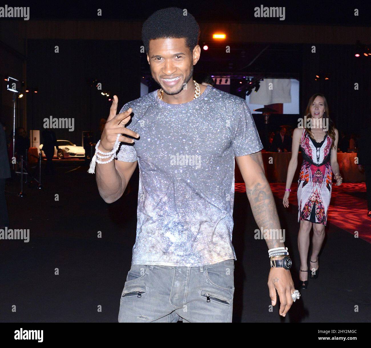 Usher attending The Pink Party 2013 in Santa Monica, California Stock ...