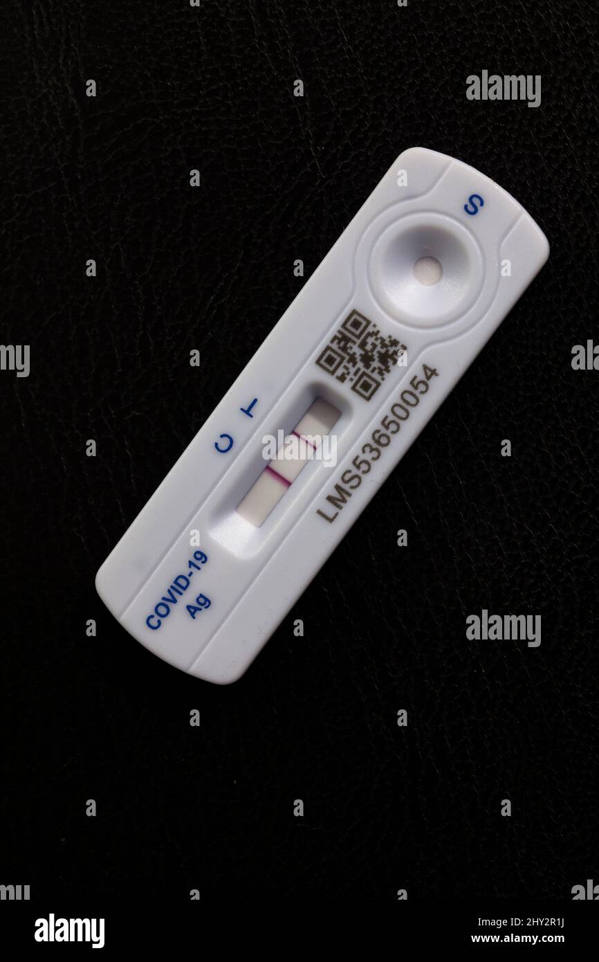 Positive Covid 19 lateral flow test / rapid lateral flow antigen ...