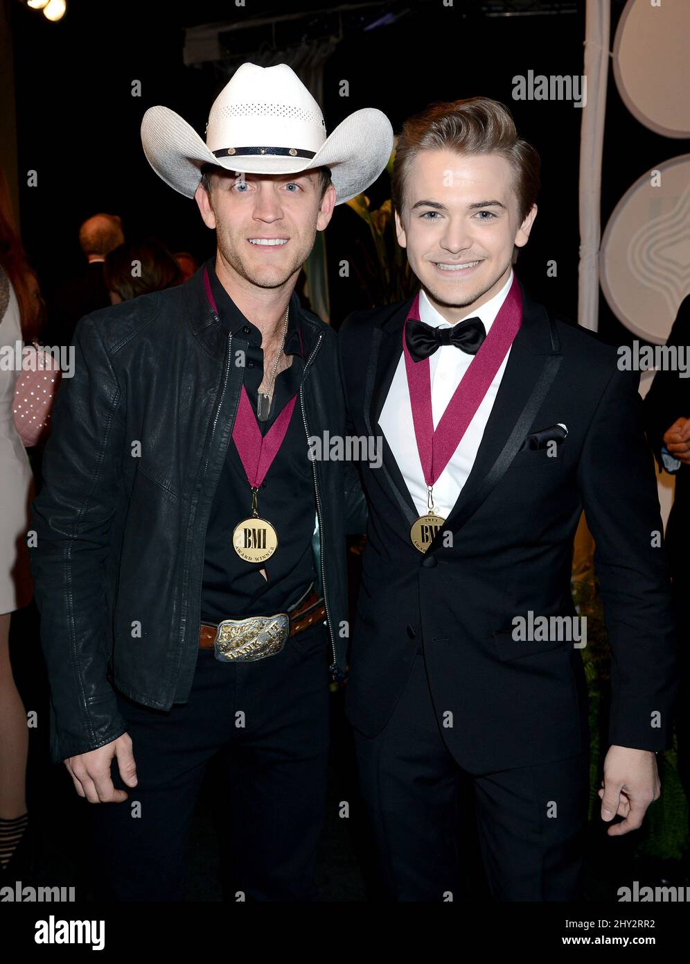 Justin Moore and Hunter Hayes attending the 61st annual BMI Country ...