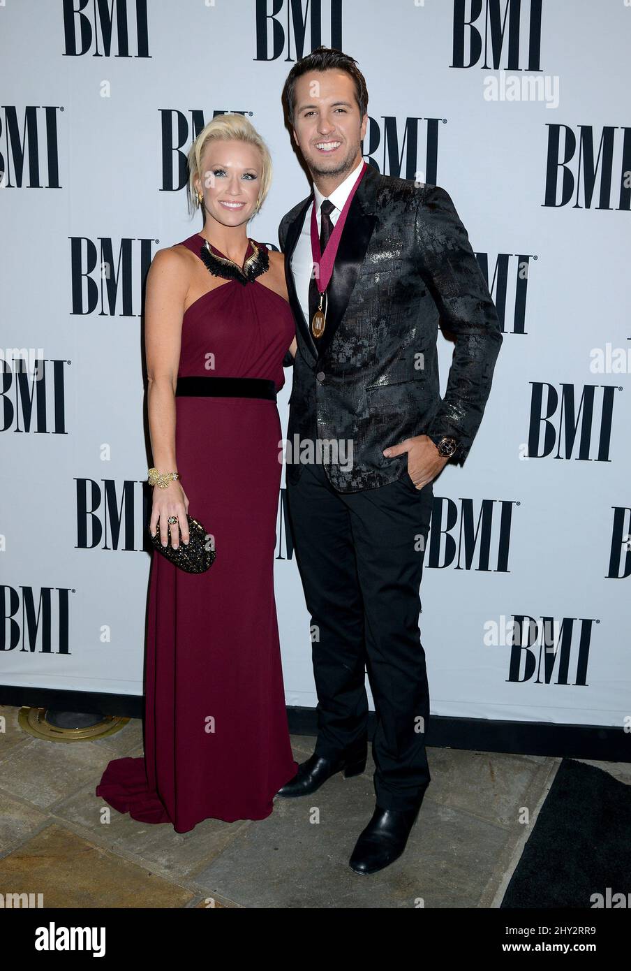 Luke Bryan and Caroline Bryan attending the 61st annual BMI Country ...