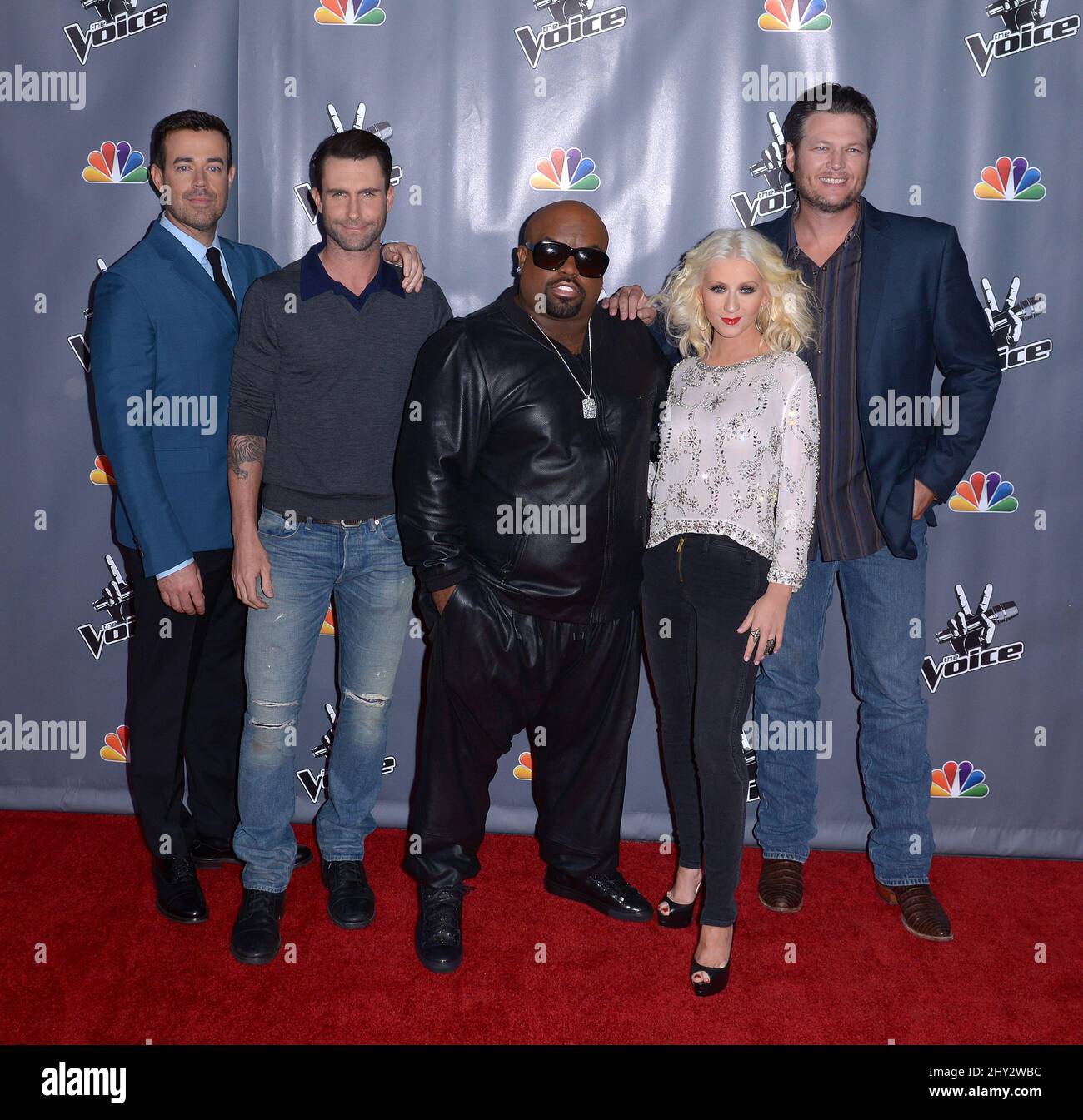 Carson Daly, Adam Levine, Cee Lo Green, Christina Aguilera, Blake ...