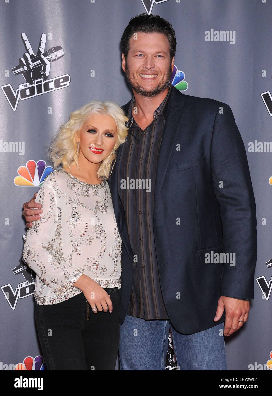Christina Aguilera & Blake Shelton attends the The Voice Season 5 Top ...