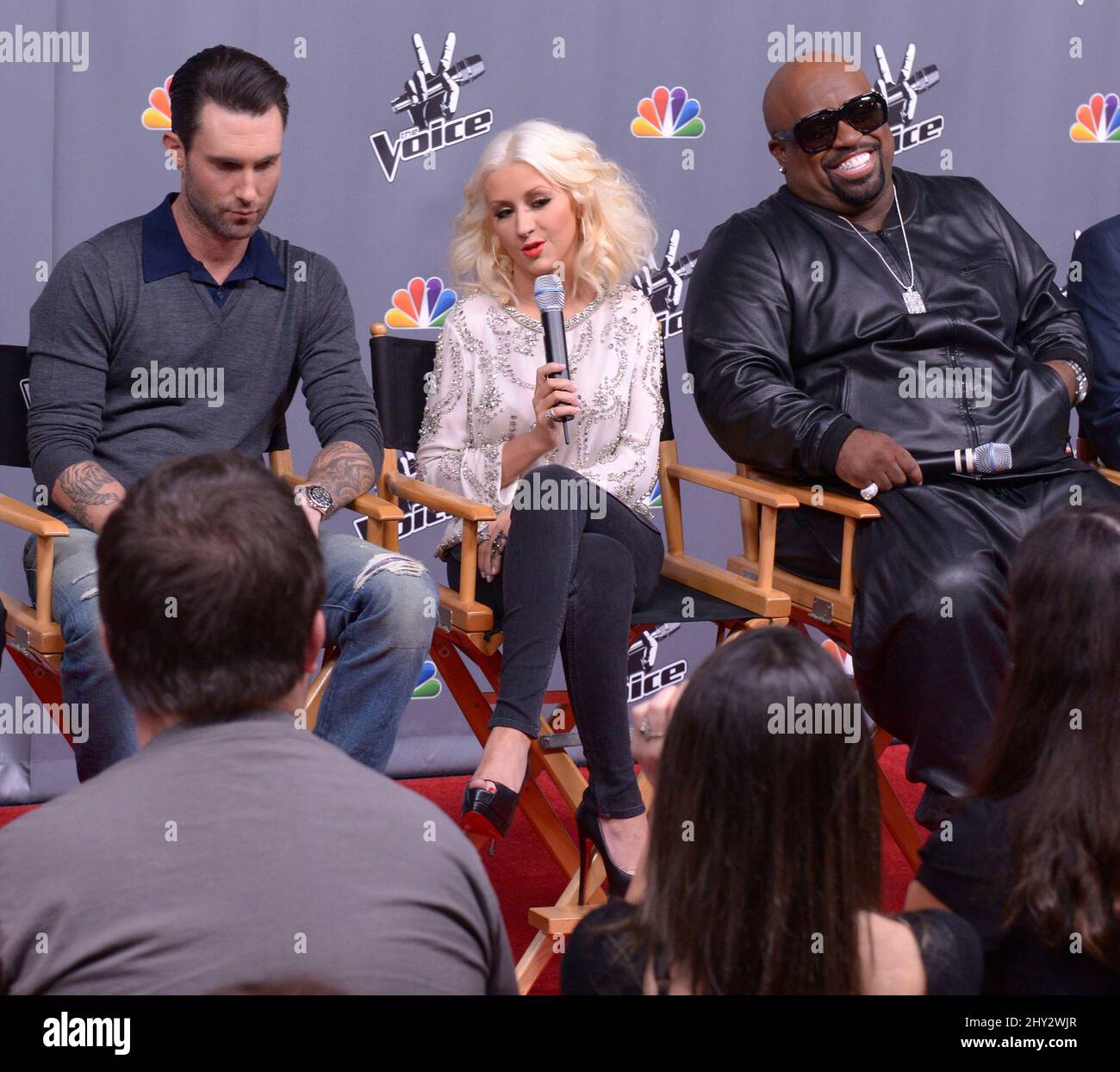Carson Daly, Adam Levine, Cee Lo Green, Christina Aguilera, Blake ...