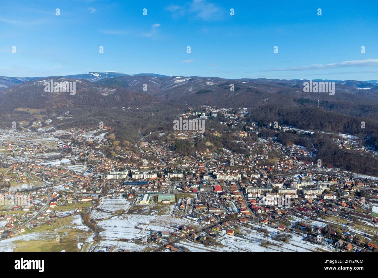 Aerial view of the historic city of Sovata, Romania Stock Photo - Alamy