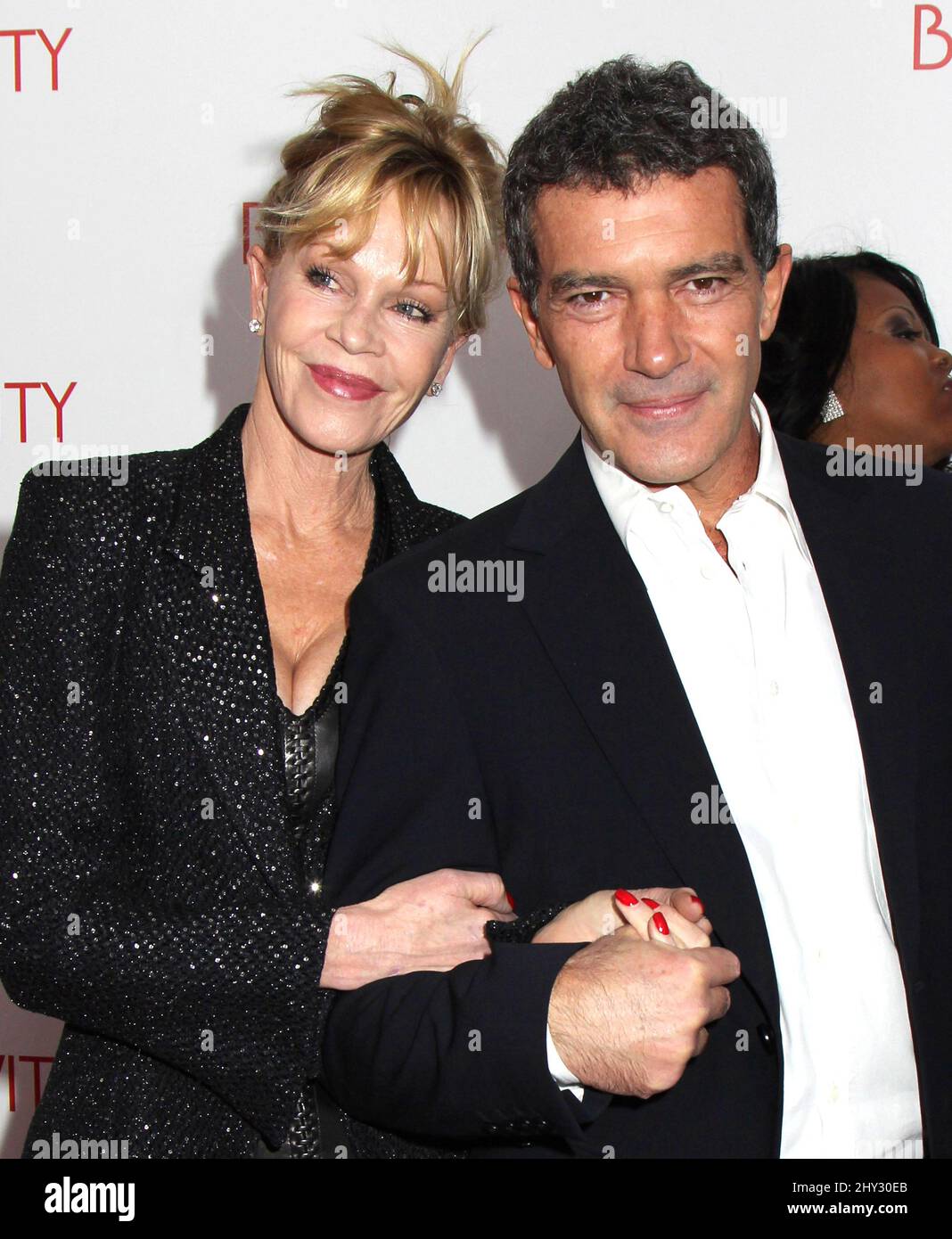 Melanie Griffith and Antonio Bandares attending the premiere of Black ...