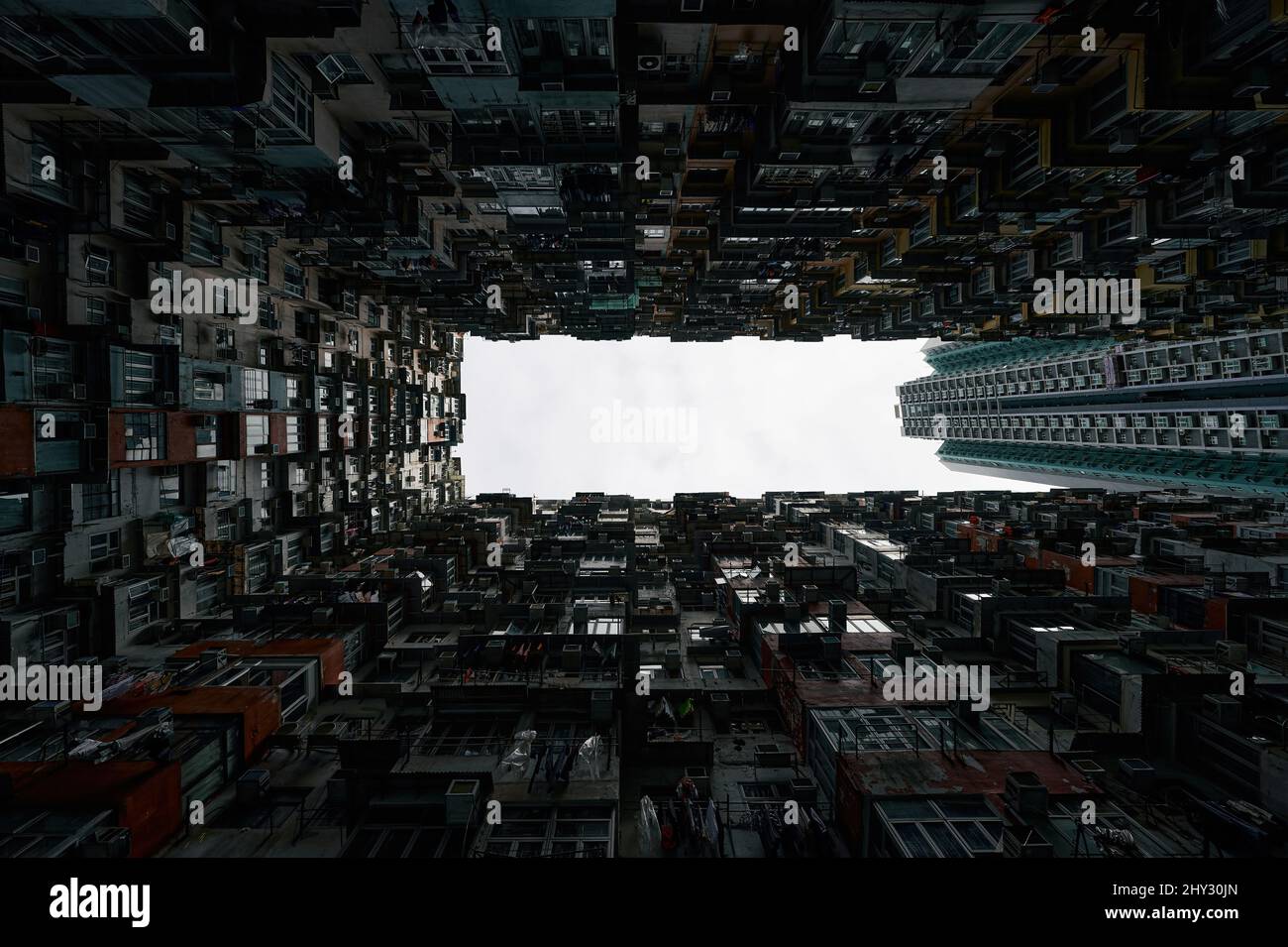 A low angle shot of Yick Fat Building or called Monster Building in ...