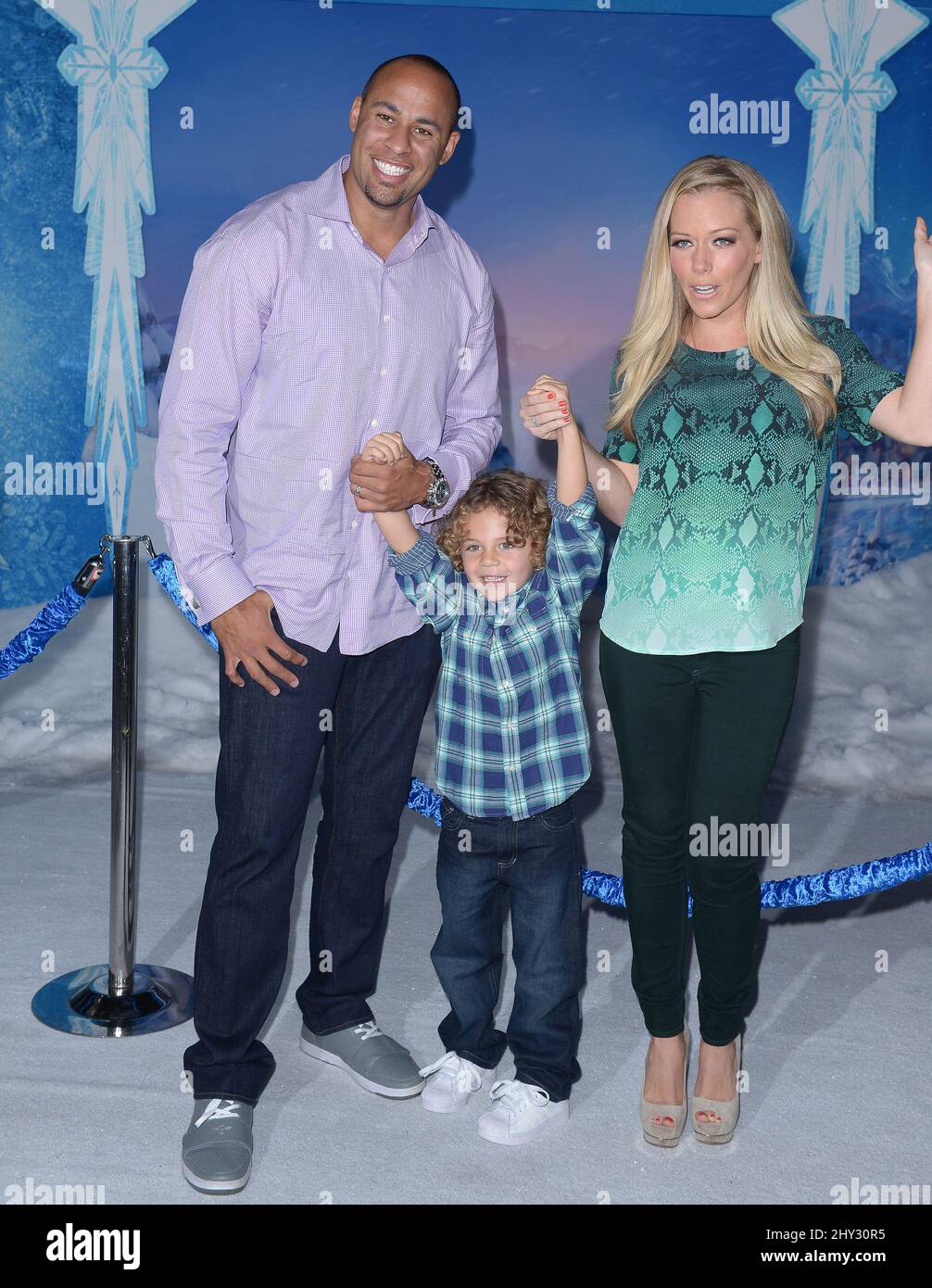 Hank Baskett, Kendra Wilkinson, Hank Baskett Jr. attending the Frozen ...