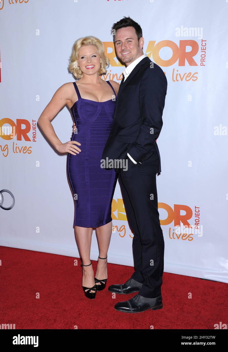 Megan Hilty and Brian Gallagher attending TrevorLive Los Angeles ...