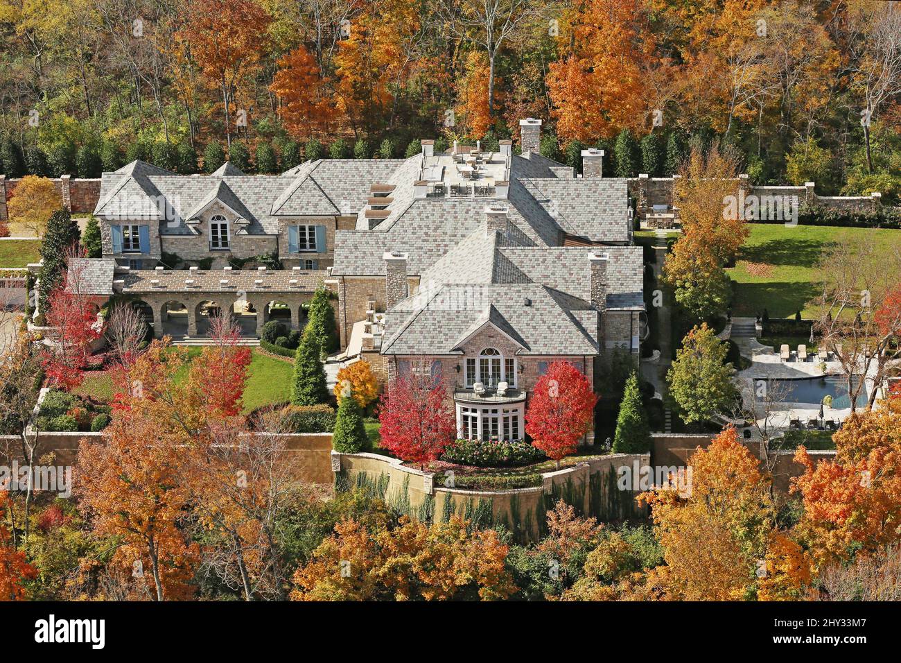 An overhead view of Alan Jackson's Nashville Home in Tennessee Stock ...