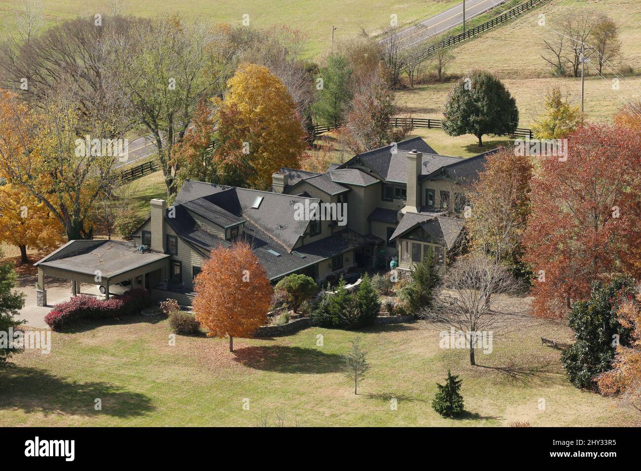 An overhead view of Naomi Judd's Nashville Home in Tennessee Stock ...