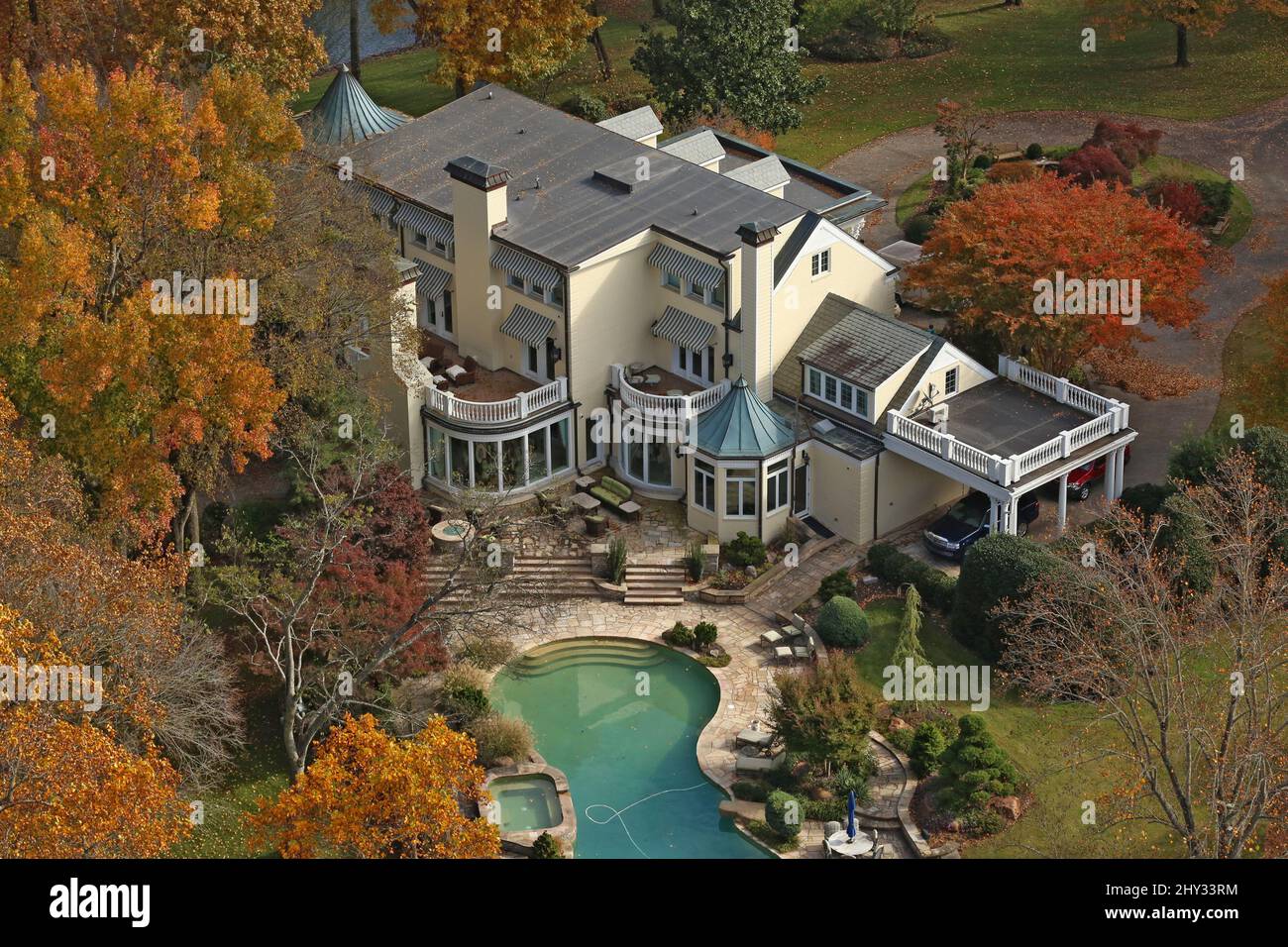 An overhead view of Reba McEntire's Nashville Home in Tennessee Stock ...