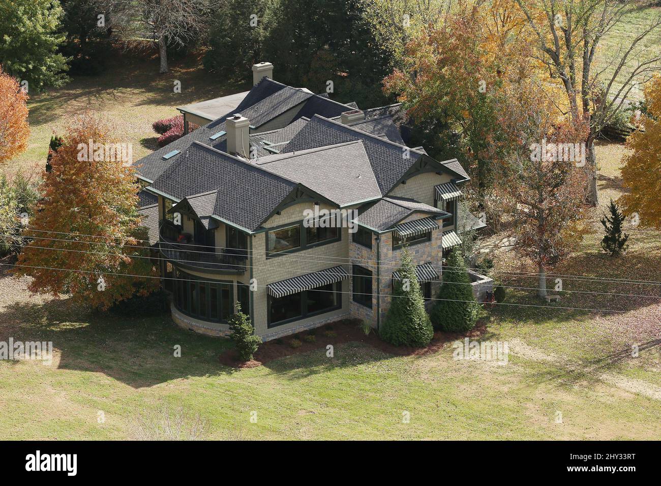 An overhead view of Naomi Judd's Nashville Home in Tennessee Stock ...