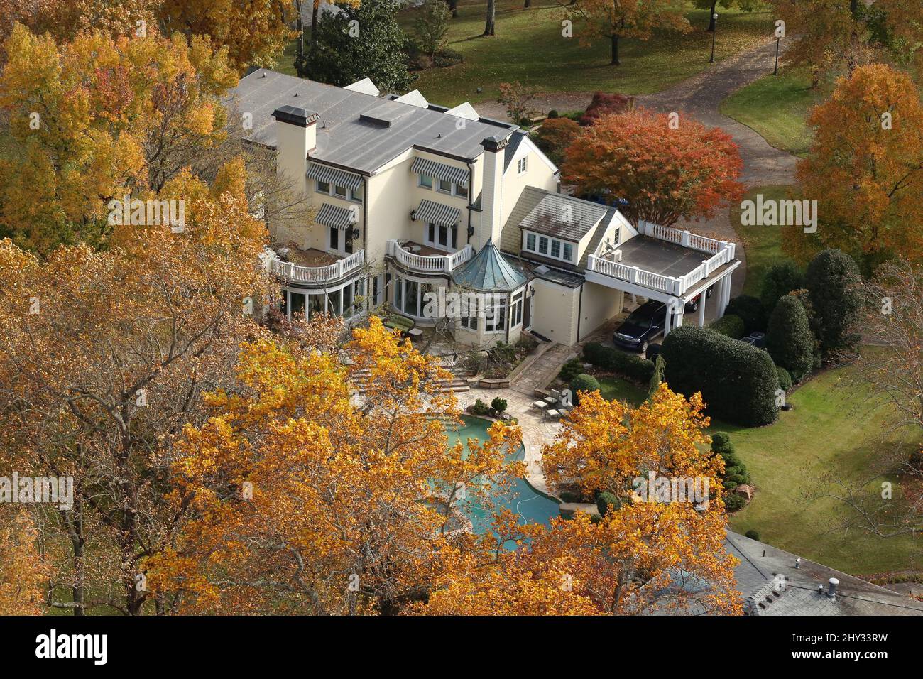 An overhead view of Reba McEntire's Nashville Home in Tennessee Stock ...