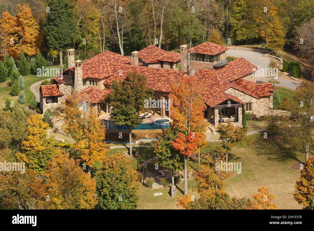 An overhead view of Kenny Chesney's Nashville Home in Tennessee Stock ...