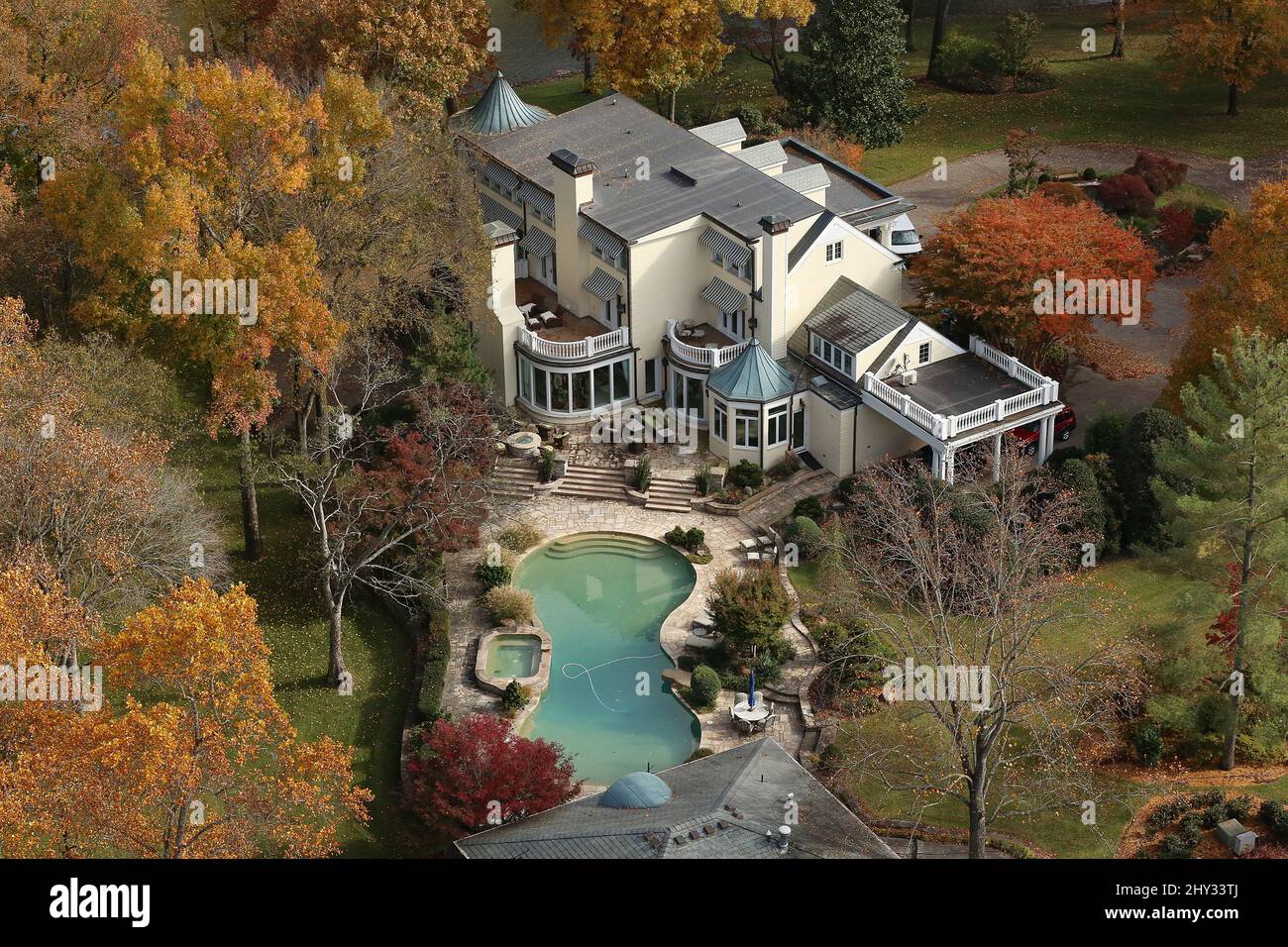 An overhead view of Reba McEntire's Nashville Home in Tennessee Stock ...