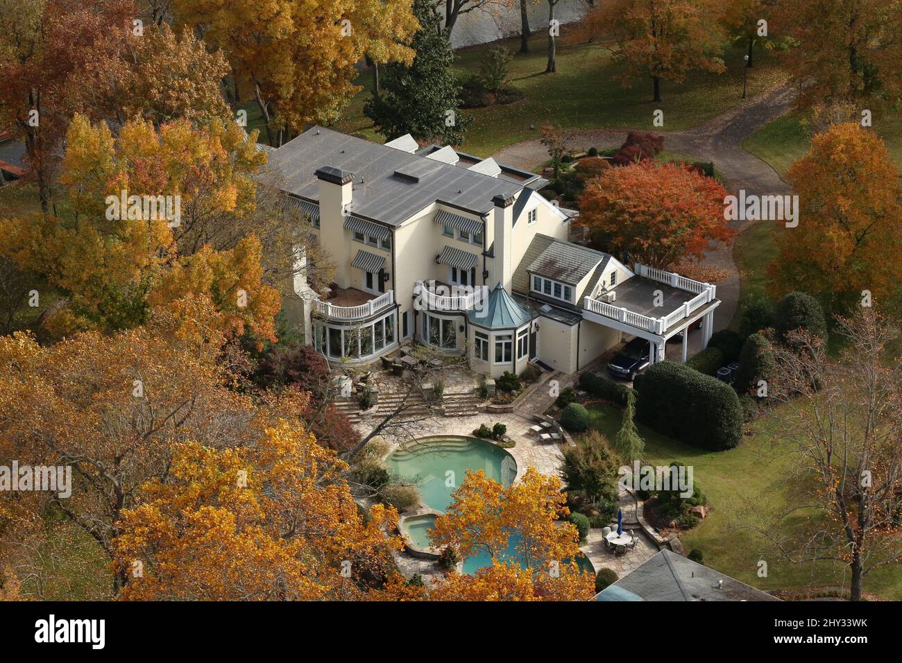 An overhead view of Reba McEntire's Nashville Home in Tennessee Stock ...