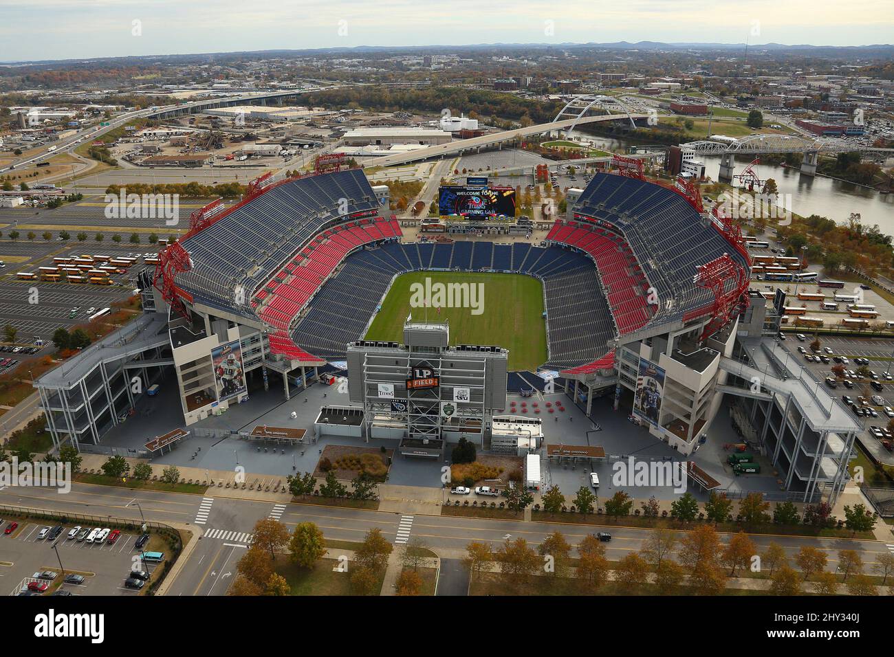 Lp field is a football stadium owned by hi-res stock photography and ...