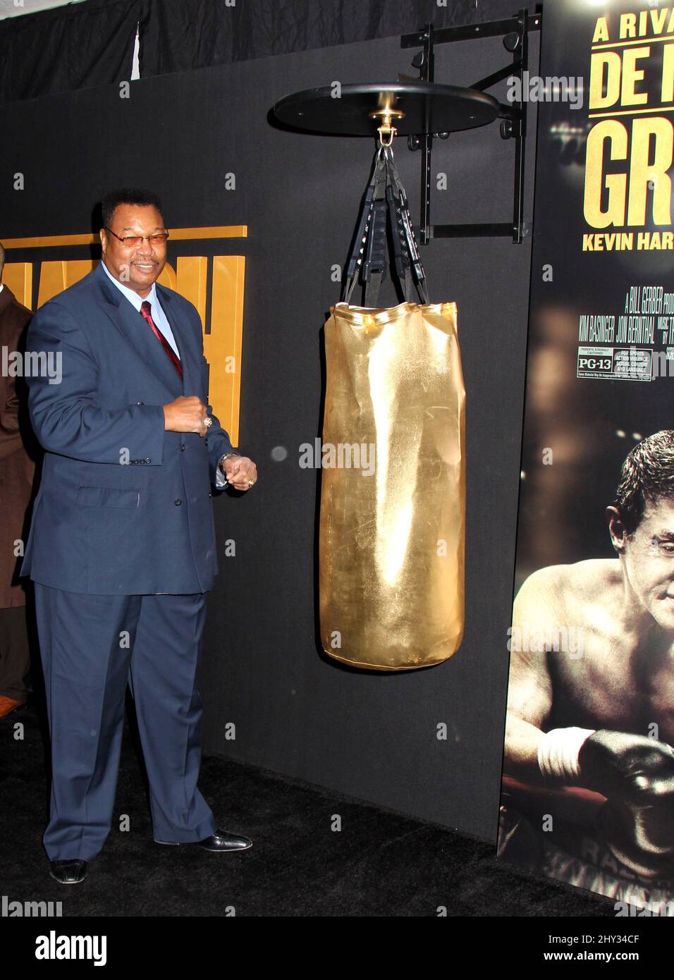 Larry Holmes attending the premiere of "Grudge Match" at the Ziegfeld ...