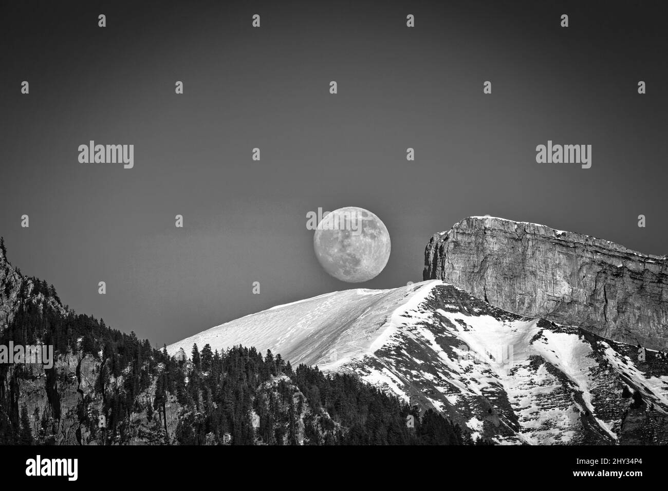 Moon hill landscape in Black and White Stock Photos & Images - Alamy