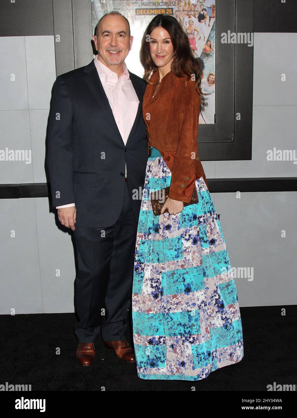 Terence Winter and Rachel Winter attending the premiere of "The Wolf of ...