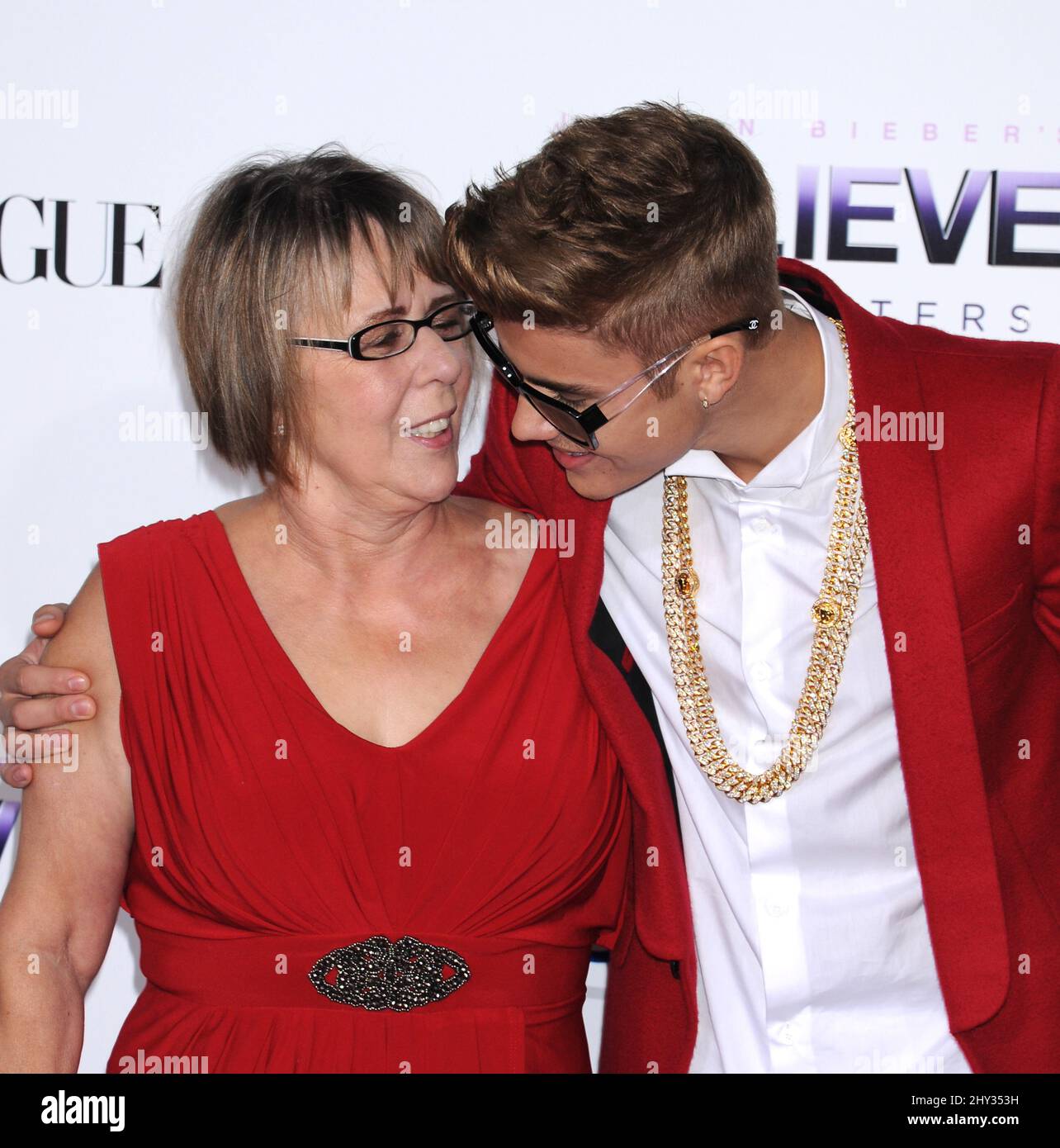 Justin Bieber and Diane Dale at Justin Bieber's Believe World Premiere held at the Regal Cinemas ...