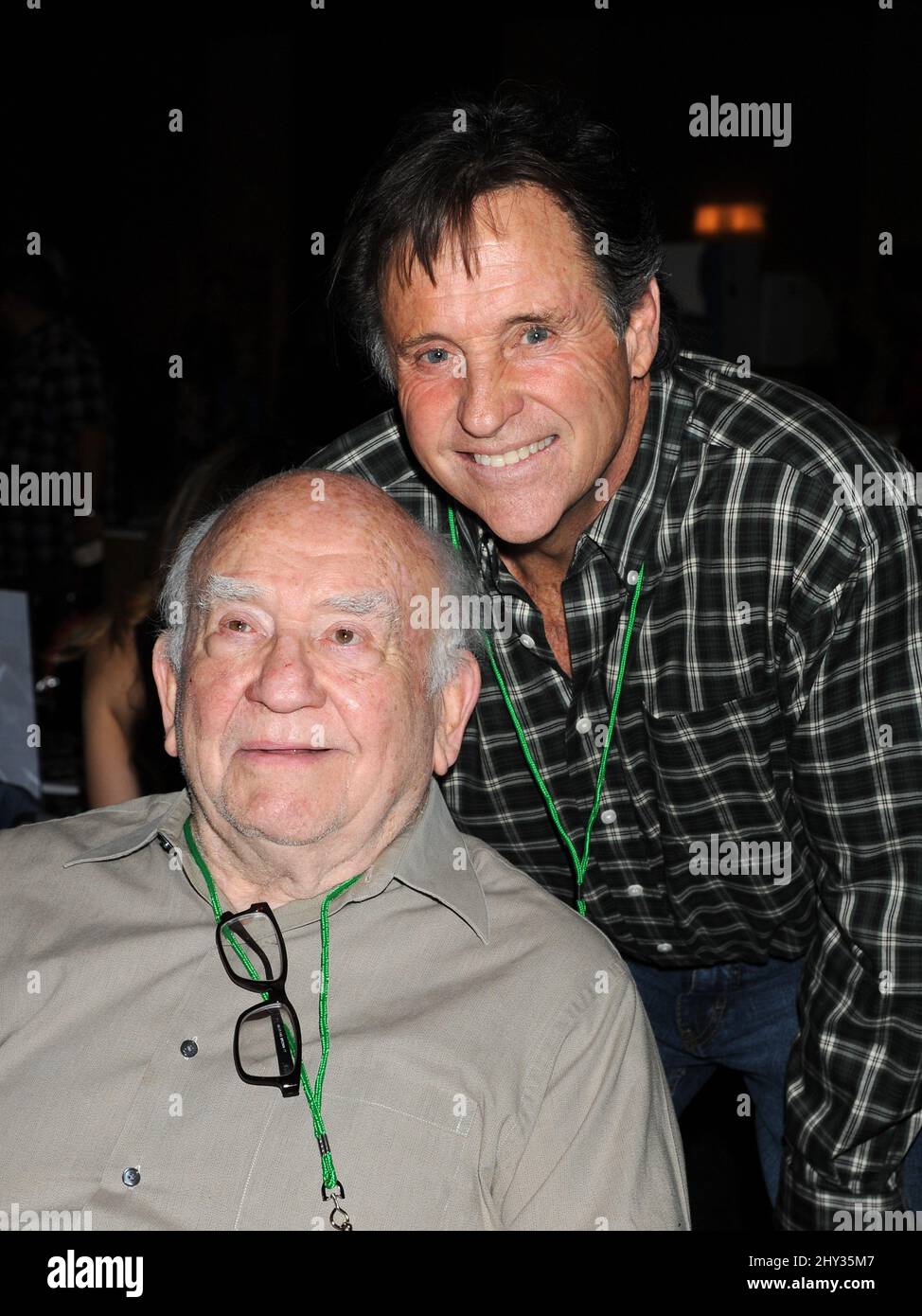 Ed Asner and Robert Hays attending the Hollywood Show, held at Loews ...