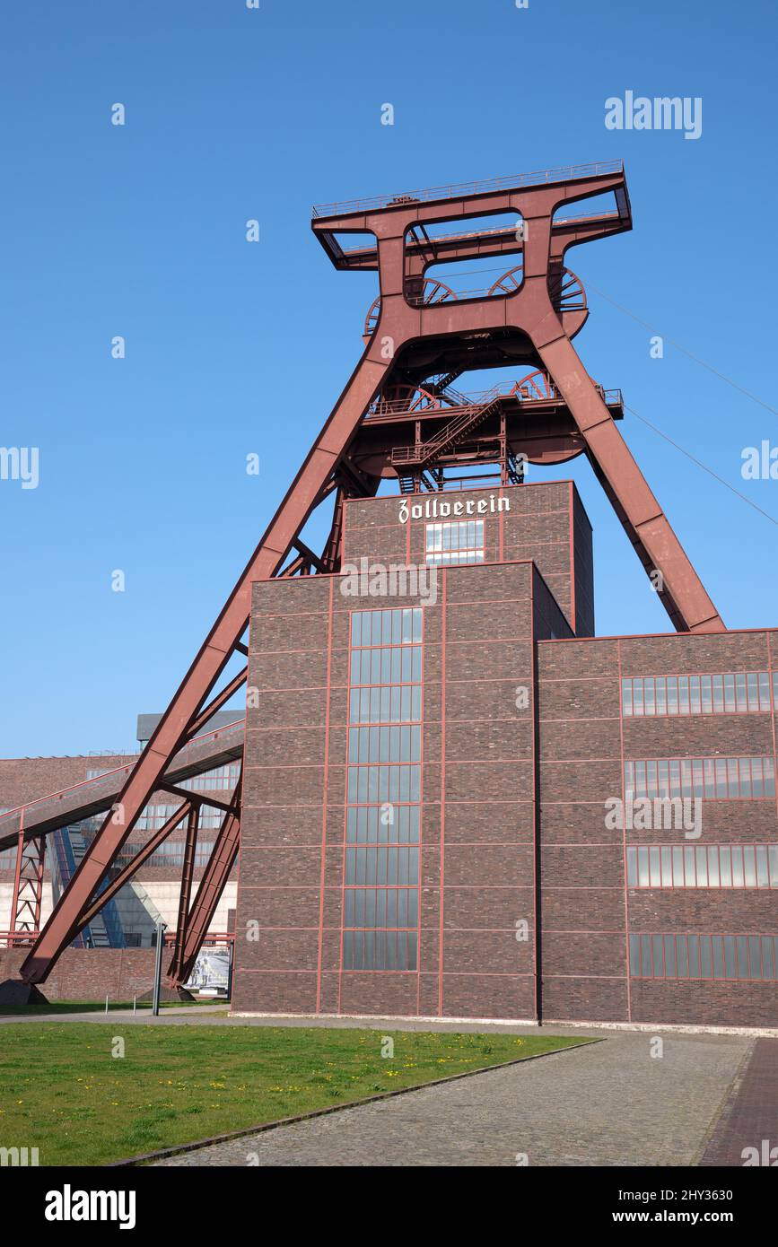 Vertical shot of the Industrial Heritage of the coal mine complex ...