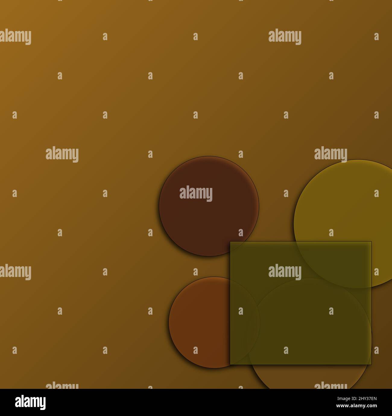 Illustration of pattern with colorful Geometric shapes on the ochre ...