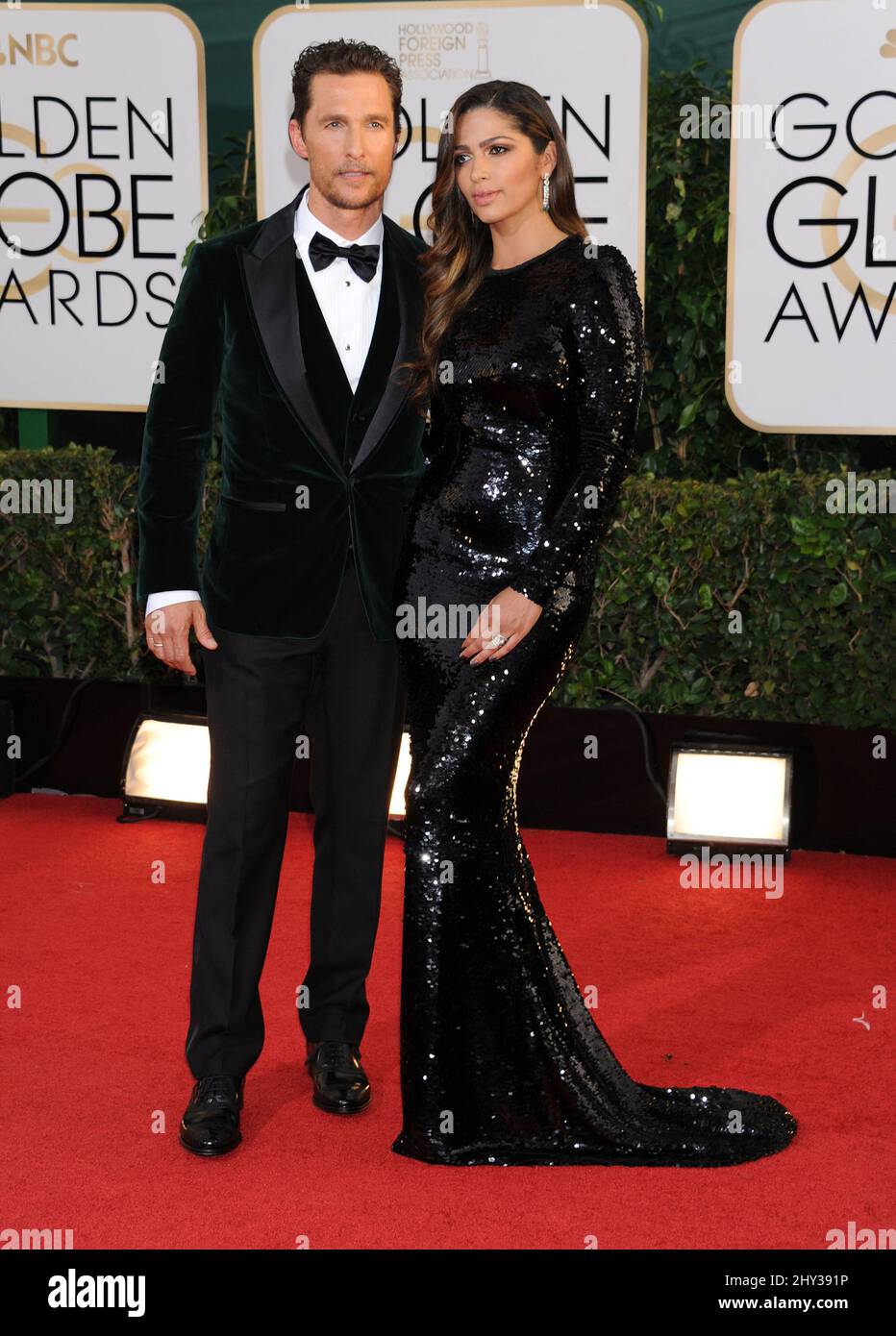 Matthew McConaughey & Camila Alves arriving at the 71st annual Golden ...