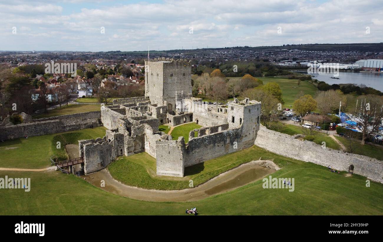 Aerial view of portchester castle hi-res stock photography and images ...