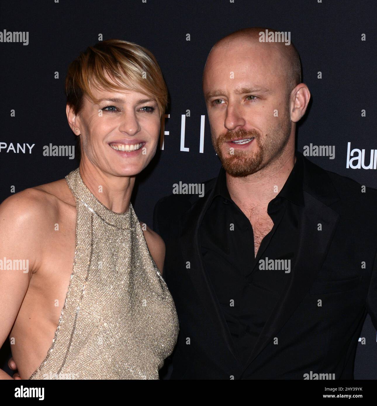Robin Wright, Ben Foster attending The Weinstein Company 2014 Golden ...
