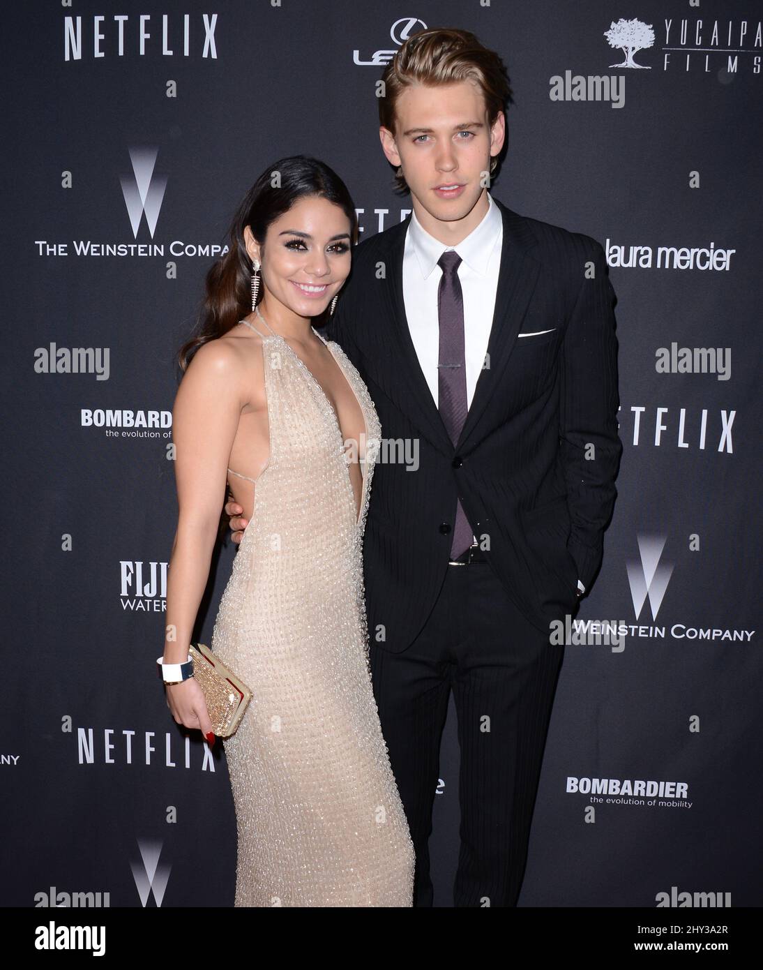 Vanessa Hudgens, Austin Butler attending The Weinstein Company 2014 ...