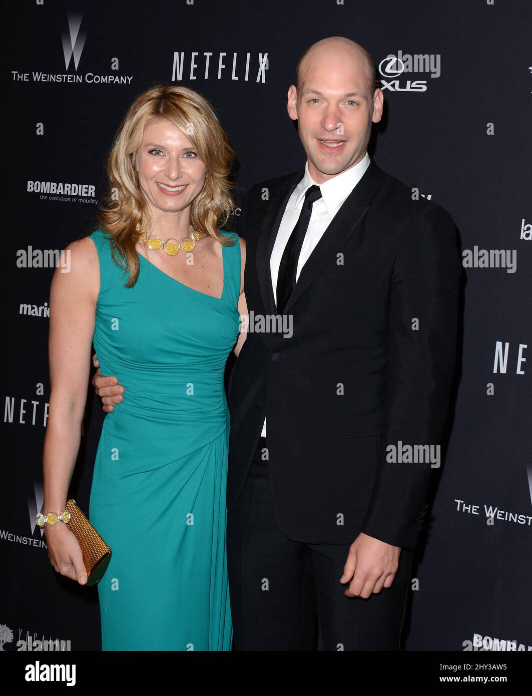 Nadia Bowers and Corey Stoll attending The Weinstein Company 2014 ...