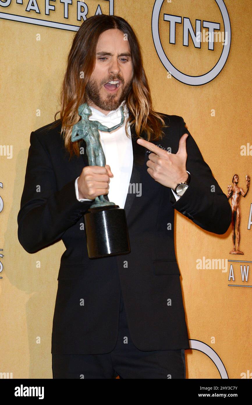 Jared Leto attending the press room at the 20th Annual Screen Actors ...