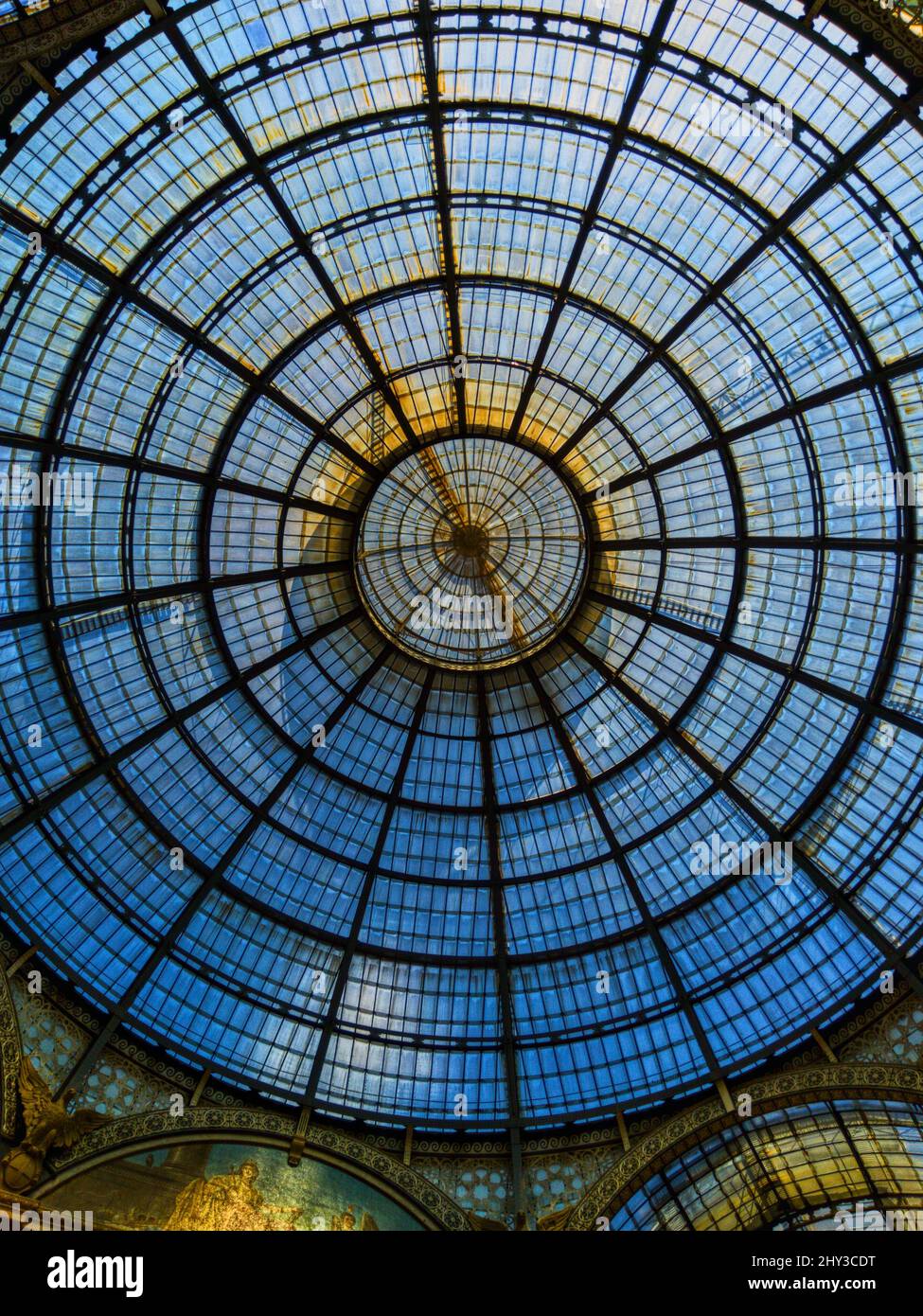 Low angle shot of a church dome ceiling with glass windows Stock Photo ...