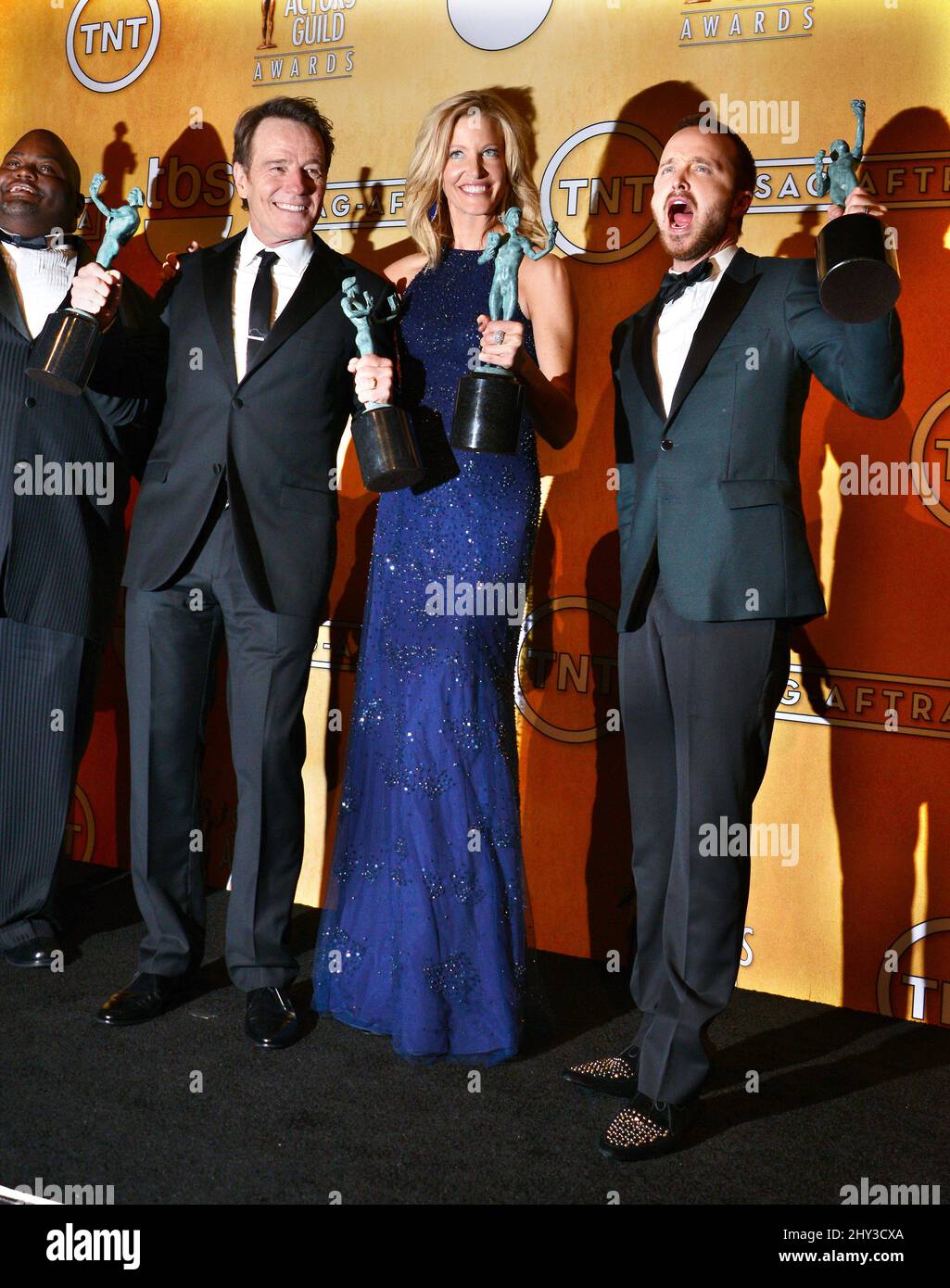Bryan Cranston, Anna Gunn, Aaron Paul attending the press room at the ...