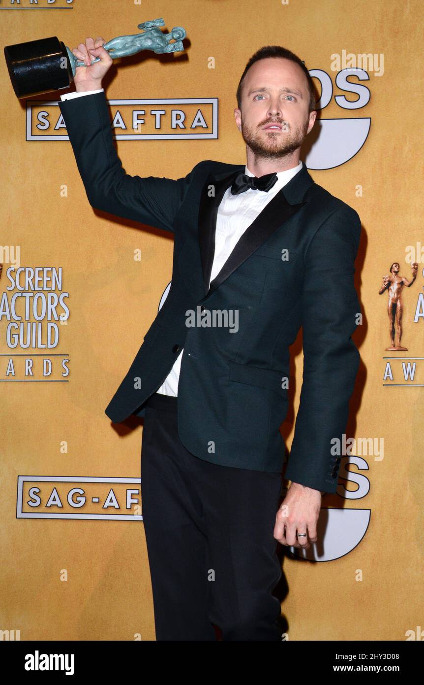 Aaron Paul attending the press room at the 20th Annual Screen Actors ...