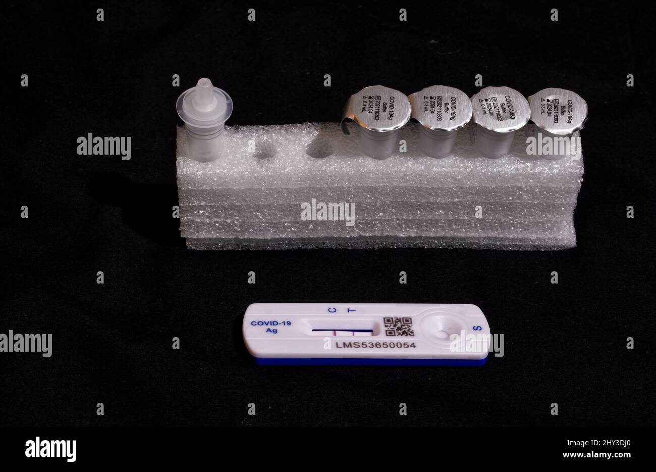 Positive Covid 19 lateral flow test / rapid lateral flow antigen ...